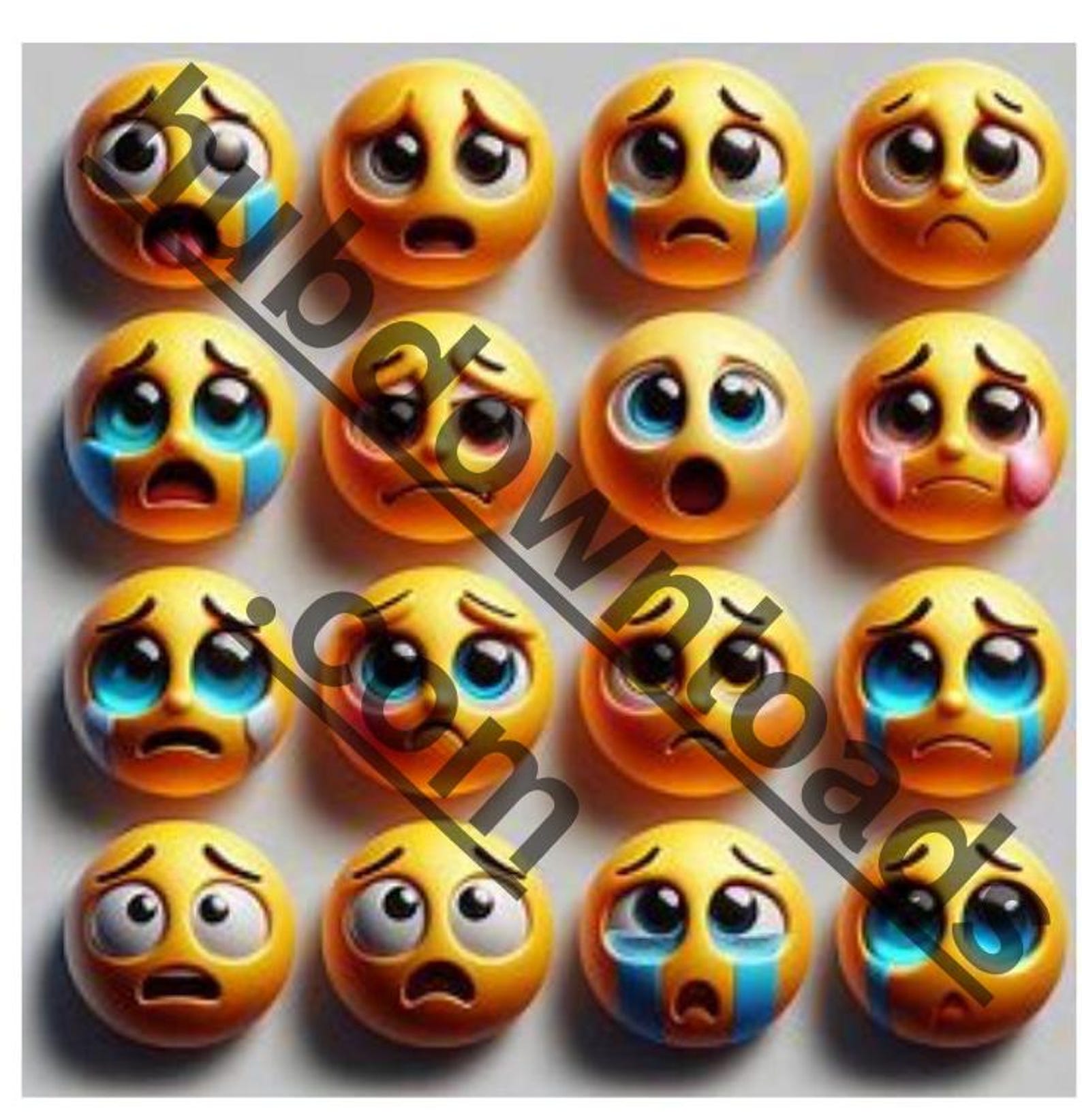 Sad 3D Emoji 16 PNG - Etsy