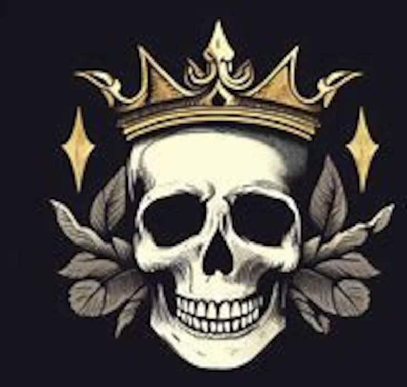 King Skull With Crown High-quality PNG File Instant Download Printable ...