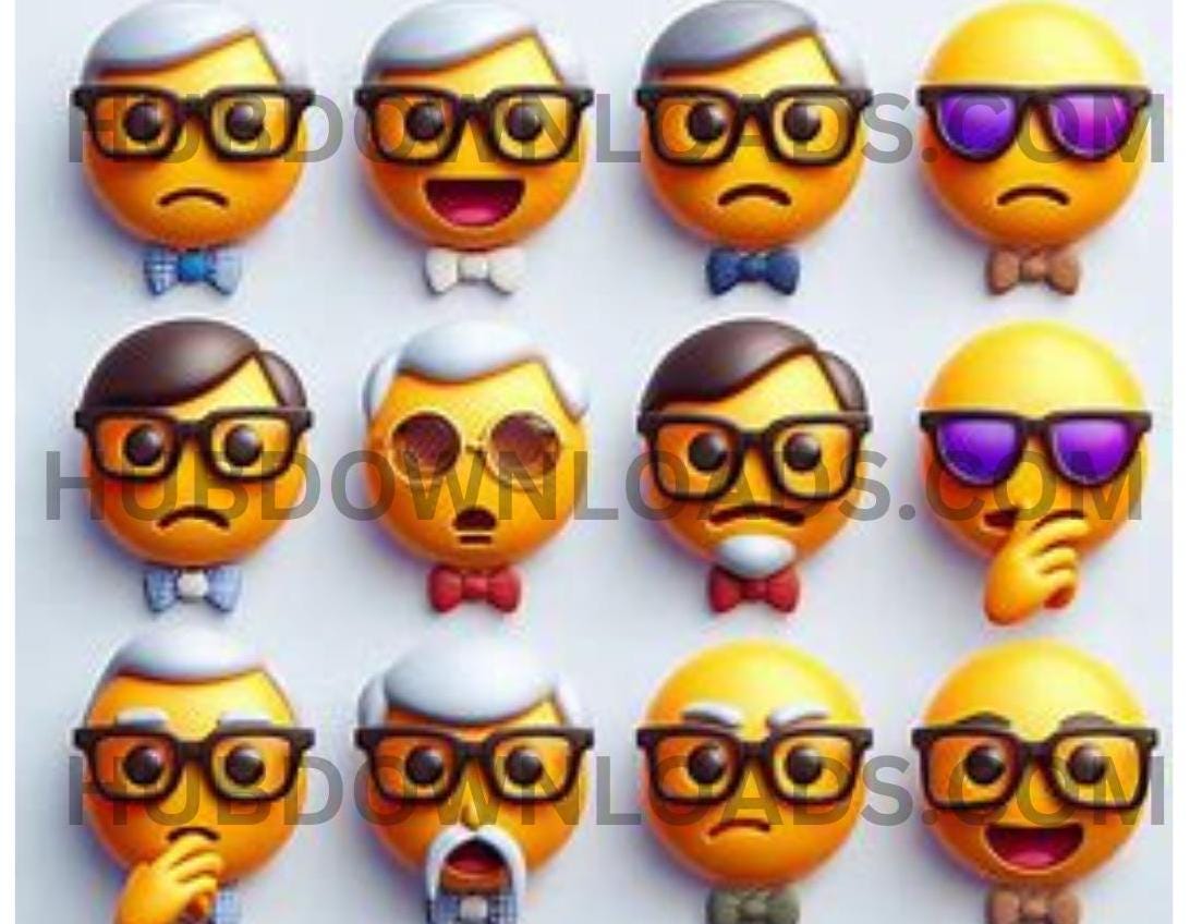 Nerdy Emoji Stickers Cute Water-resistant Vinyl Decals for Laptops ...