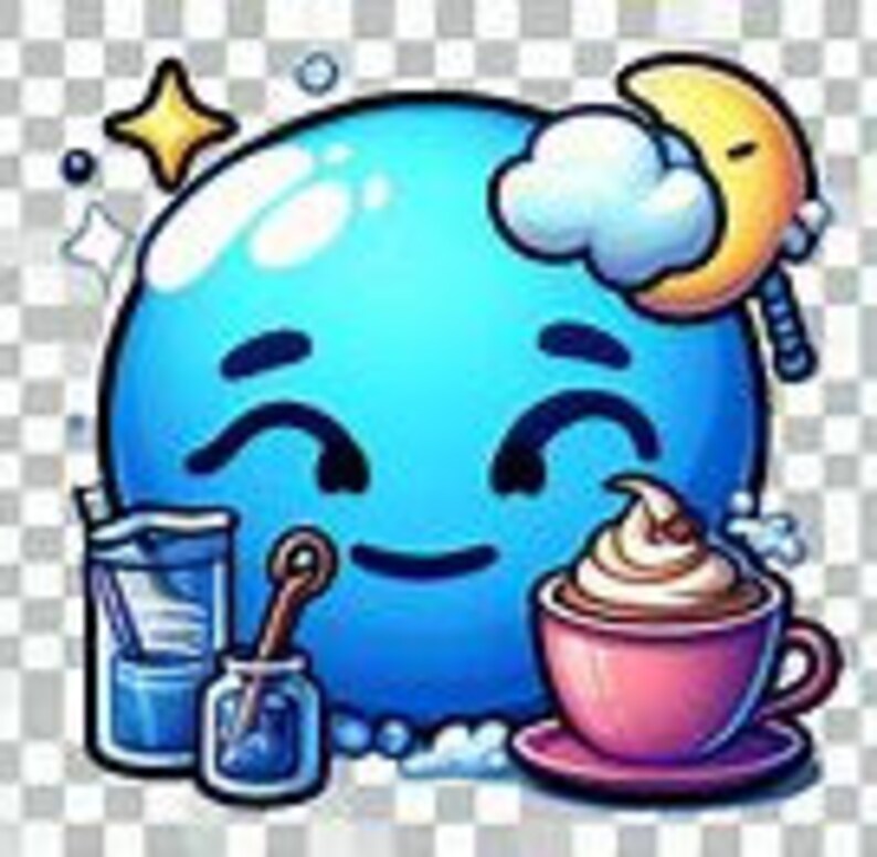 Cool Blue Emoji PNG Digital Download Transparent Background - Etsy