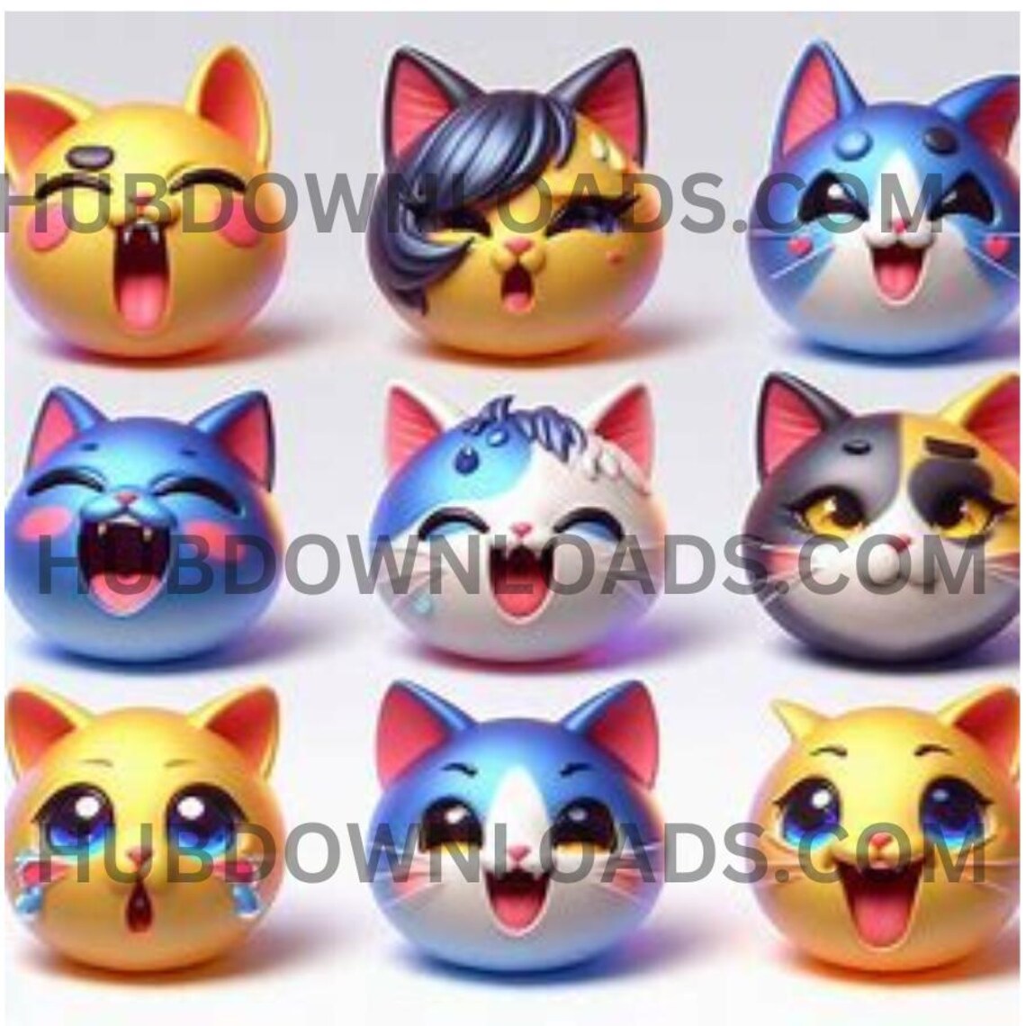 Digital Mewing Kitten Face PNG Instant Download, Cute Cat Lover Gift ...