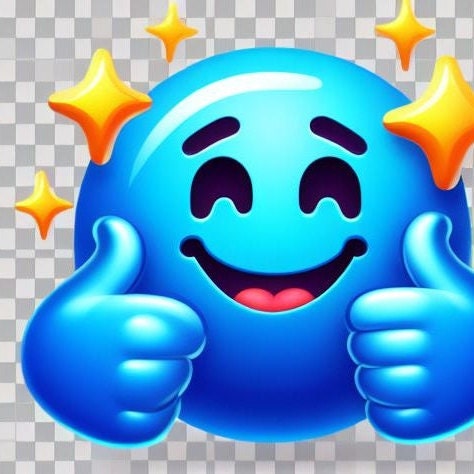 4 Blue Emoji PNG Download Fun & Happy Emoticon Clipart for Crafting ...