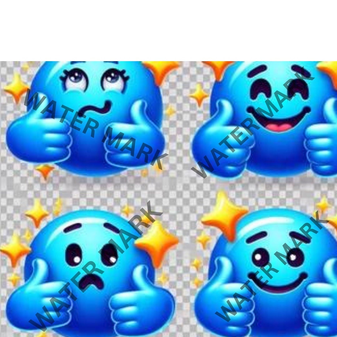 4 Blue Emoji PNG Download Fun & Happy Emoticon Clipart for Crafting ...