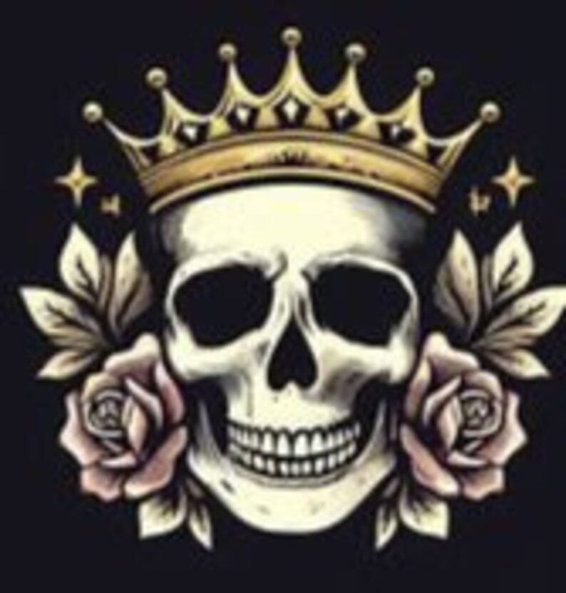King Skull With Crown High-quality PNG File Instant Download Printable ...