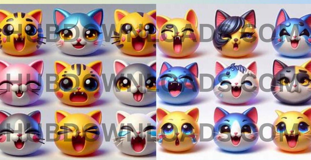 Digital Mewing Kitten Face PNG - Instant Download, Cute Cat Lover Gift ...