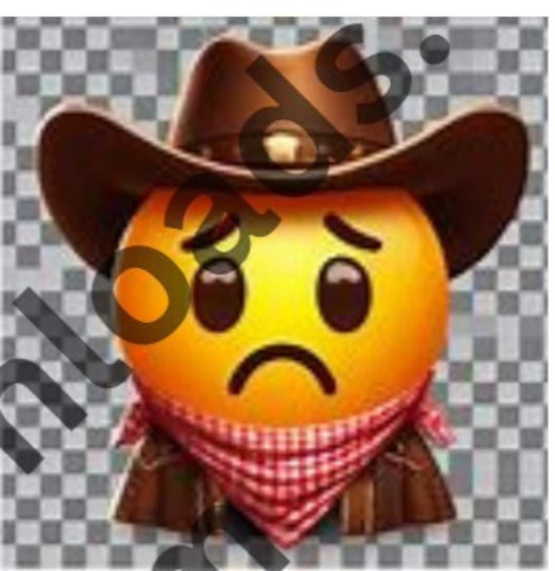 Sad Cowboy Emoji | Digital Download | Western Emoticons | Country ...