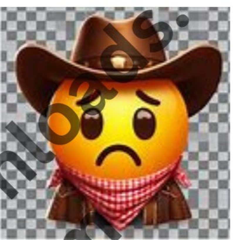Sad Cowboy Emoji | Digital Download | Western Emoticons | Country ...