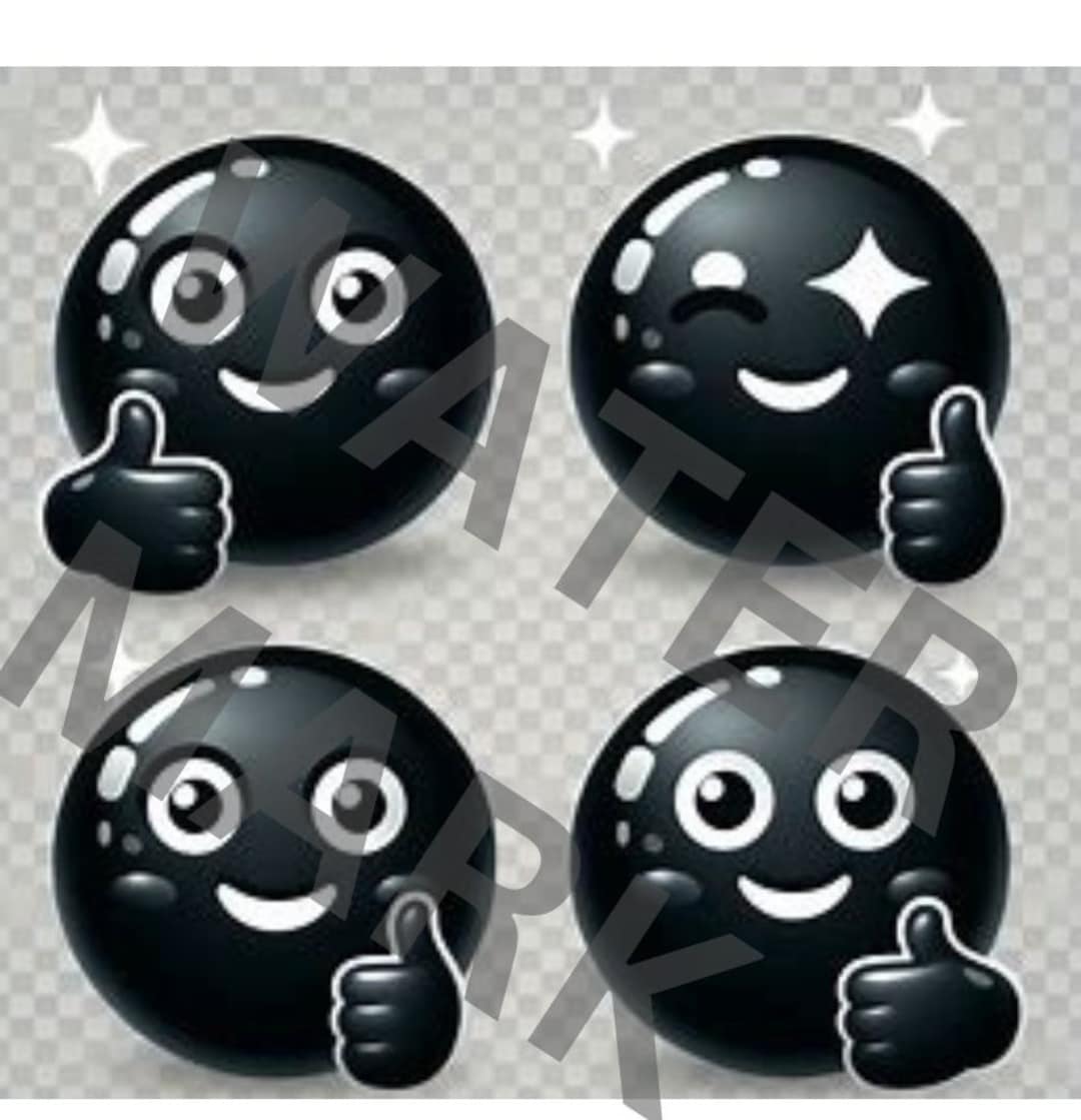 Expressive Black Emoji Stickers | Cute Thumbs up Pack | Funny Emoticon ...