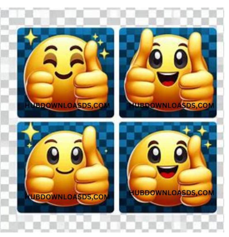 Thumbs up Emoji Digital Clipart | Instant Download | Positive Emoji ...