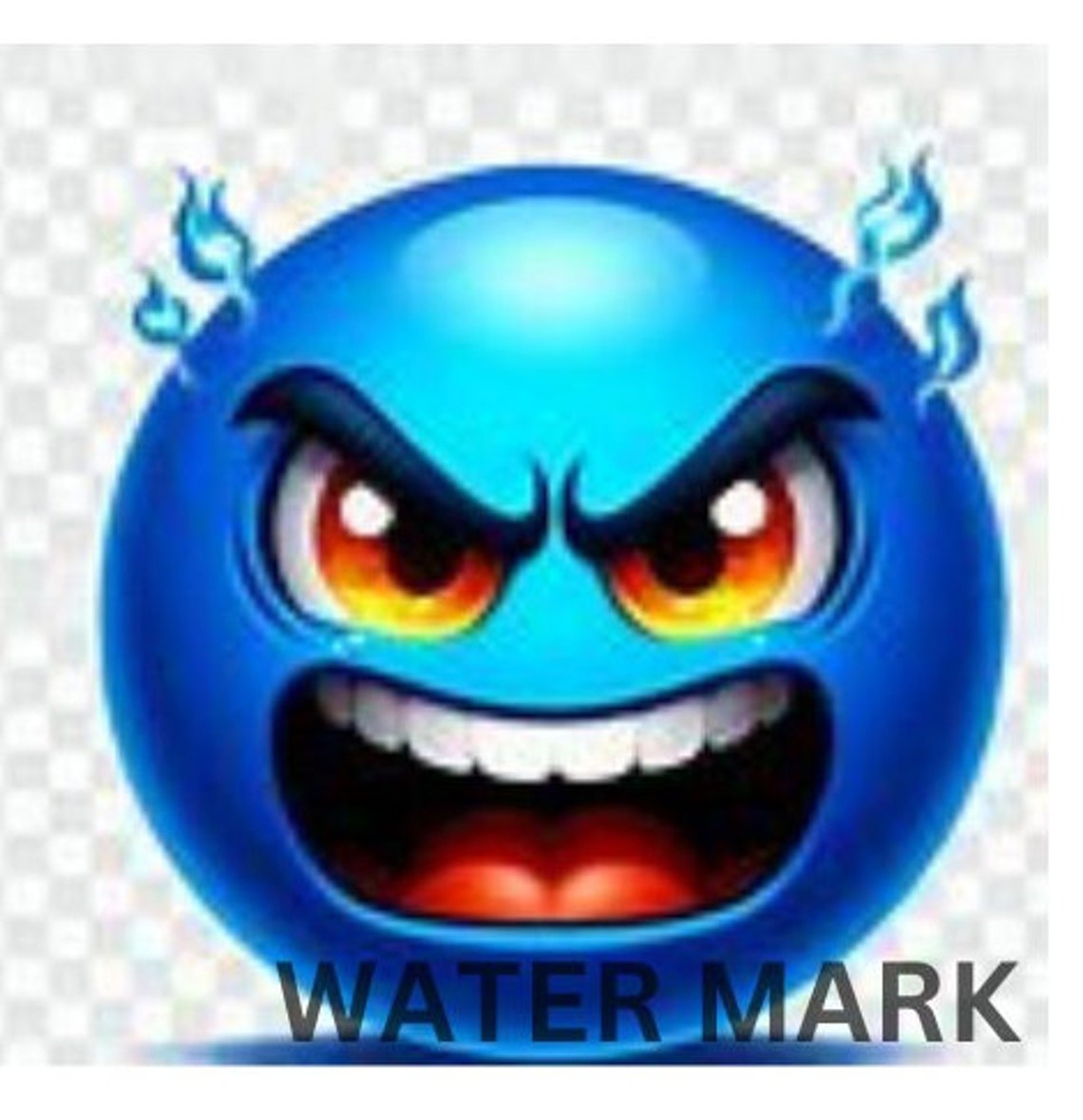 Angry Blue Emoji Digital Download Printable Clipart Instant Download ...