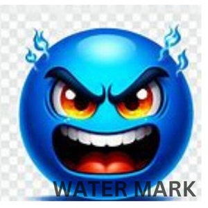 Angry Blue Emoji Digital Download | Printable Clipart | Instant ...