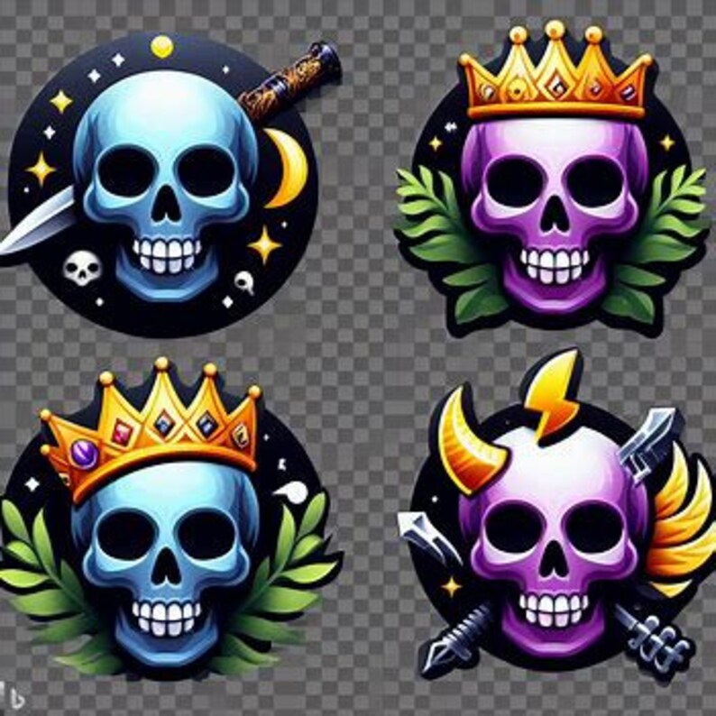 Skull Emojis - Digital Download PNG With Transparent Background - Etsy