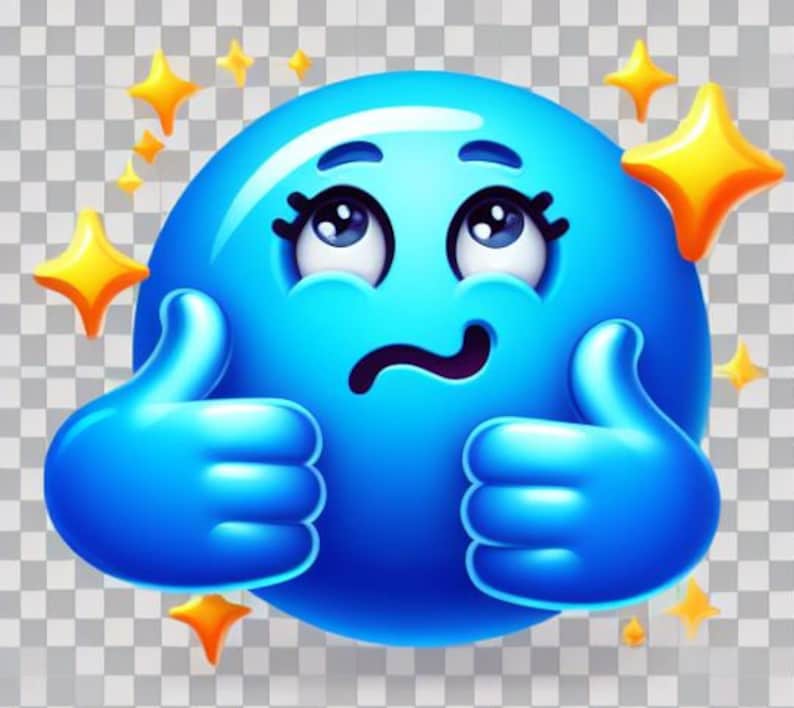 4 Blue Emoji PNG Download - Fun & Happy Emoticon Clipart for Crafting ...