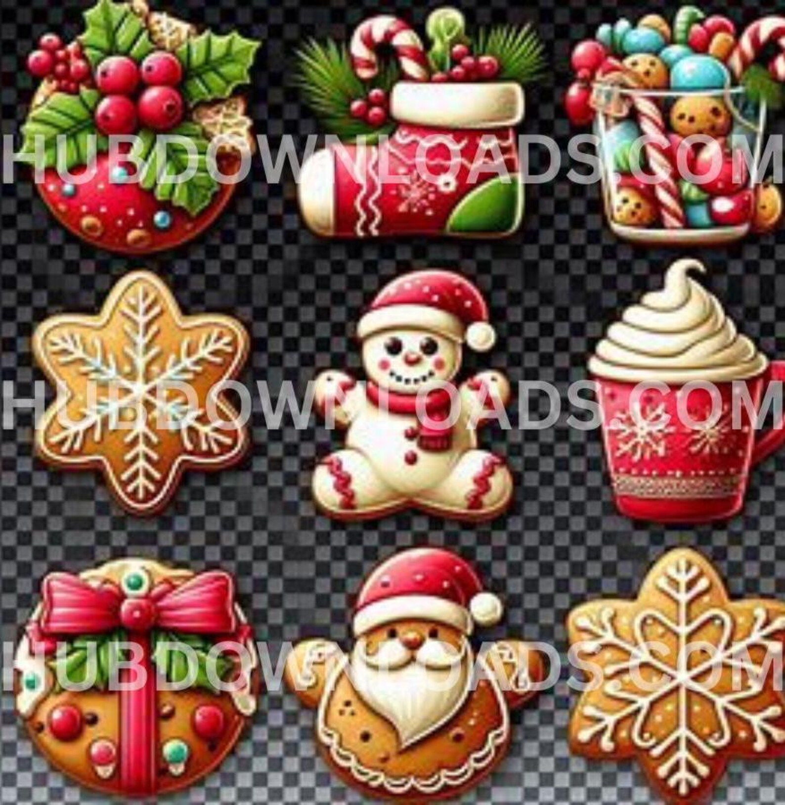 Instant Download Xmas Cookie Clipart Bundle - 30+ Festive Pngs for ...