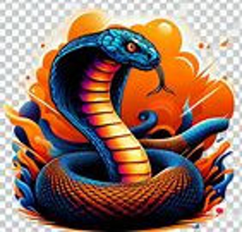 Vibrant Cobra Clipart Set– Transparent Background PNG - Etsy