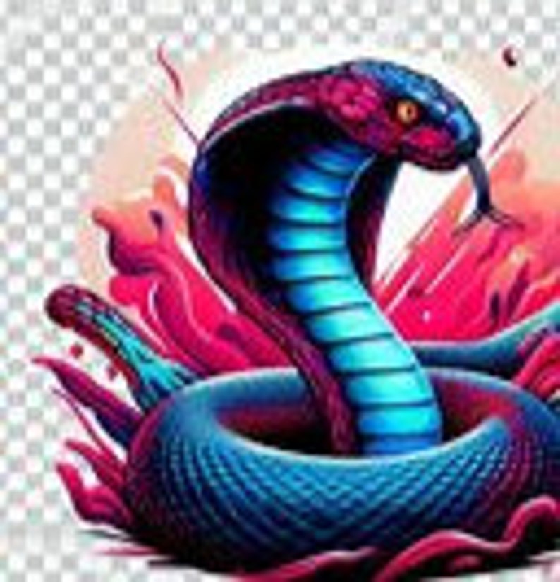 Vibrant Cobra Clipart Set– Transparent Background PNG - Etsy