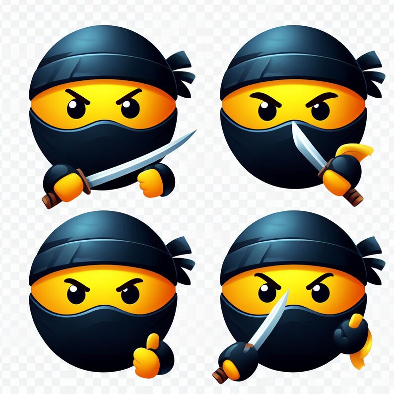 Ninja Emojis PNG Files - Etsy