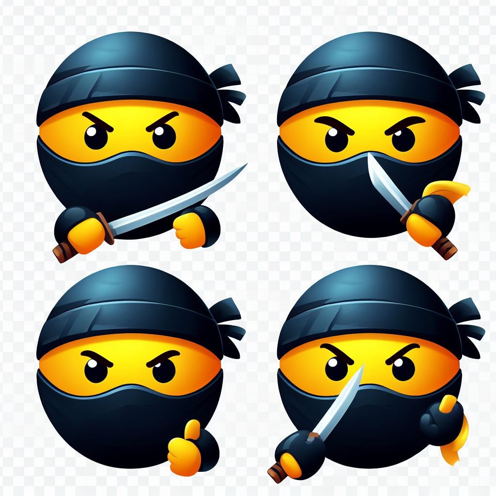 Ninja Emojis PNG Files - Etsy