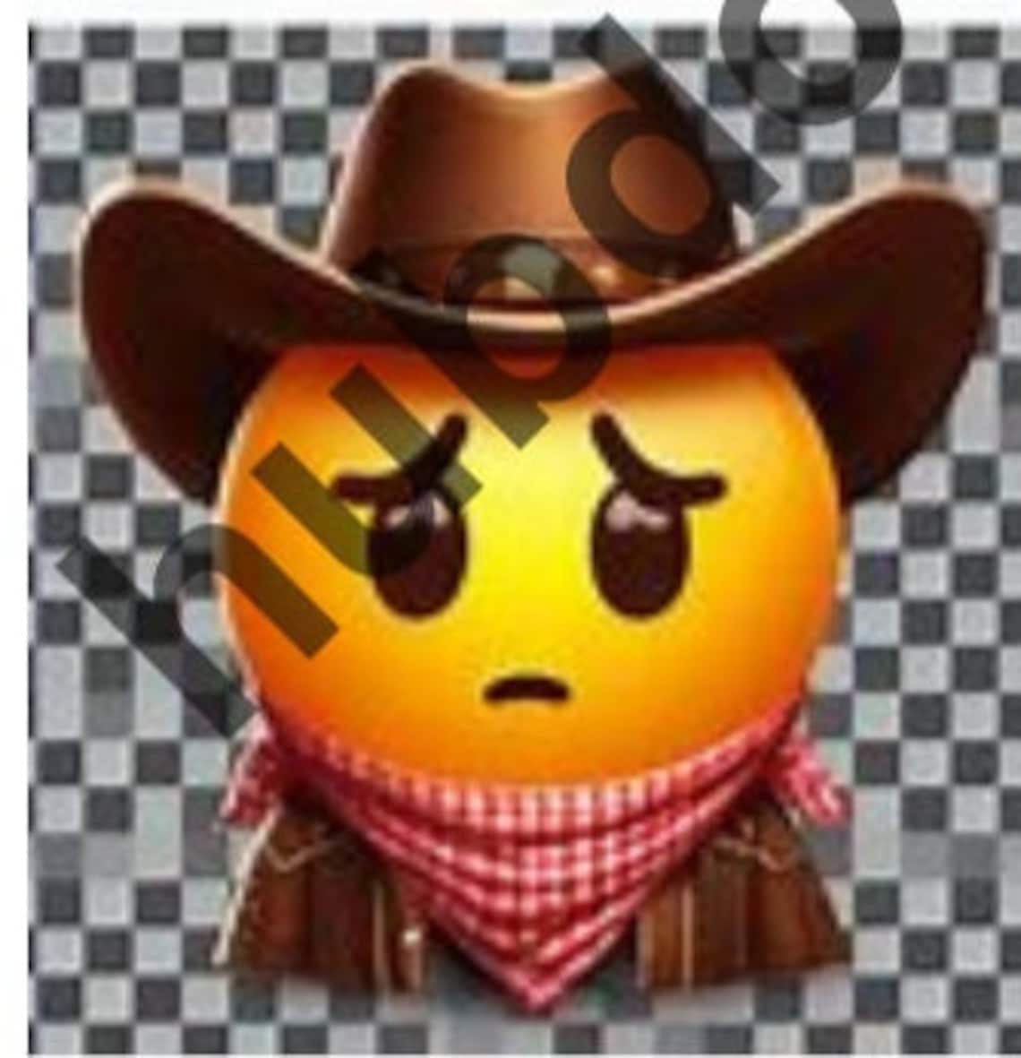 Sad Cowboy Emoji | Digital Download | Western Emoticons | Country ...