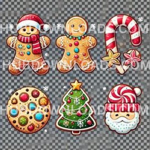 Instant Download Xmas Cookie Clipart Bundle - 30+ Festive Pngs for ...