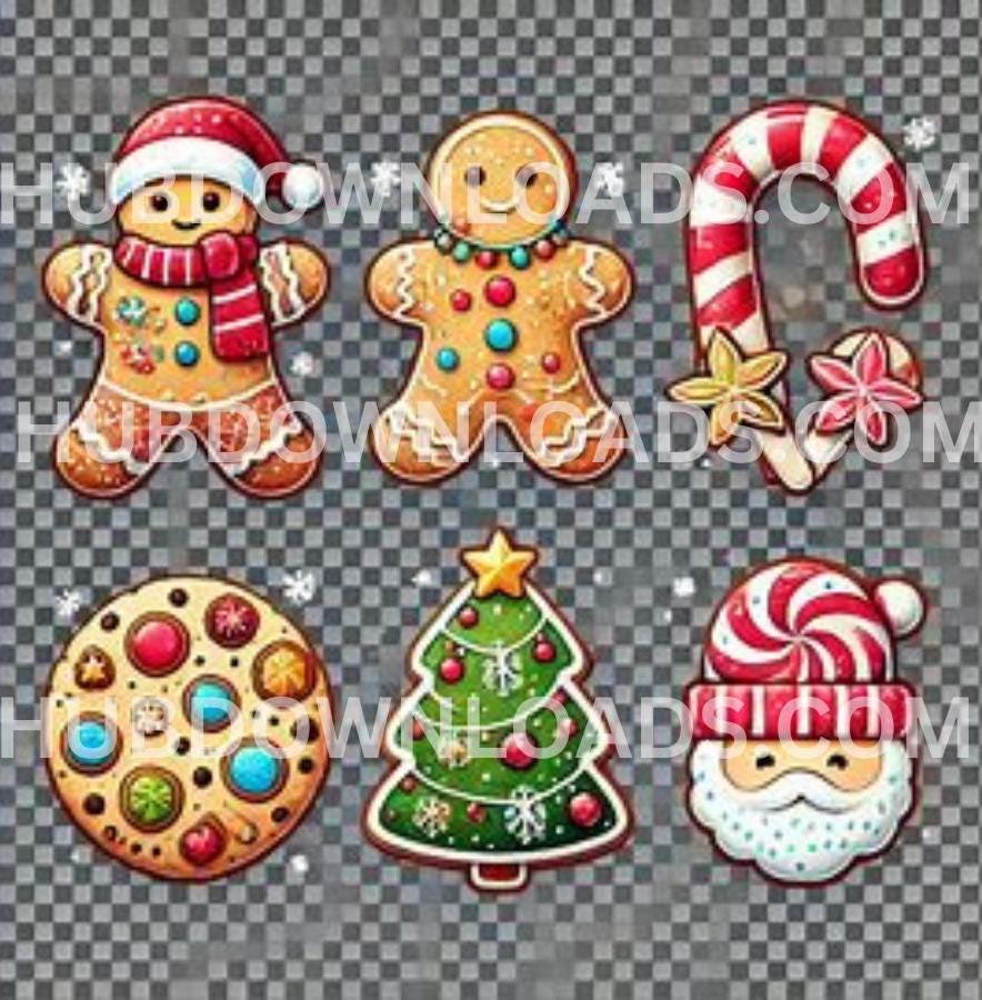 Instant Download Xmas Cookie Clipart Bundle - 30+ Festive Pngs for ...