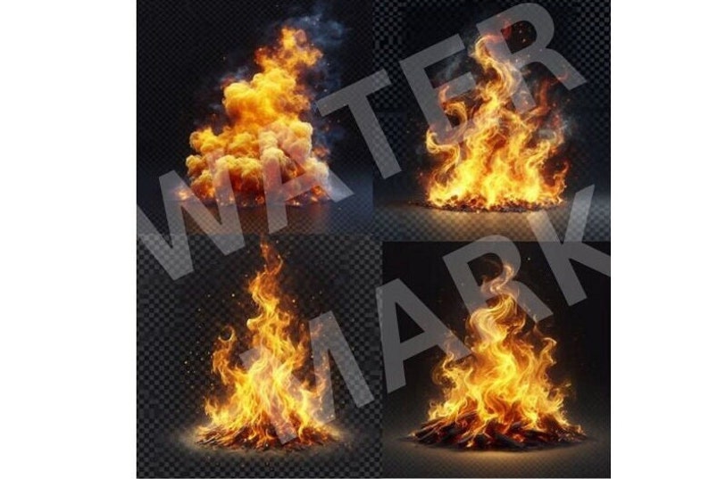 Enchanting Fire PNG Overlay| Realistic Flames | Digital Download ...