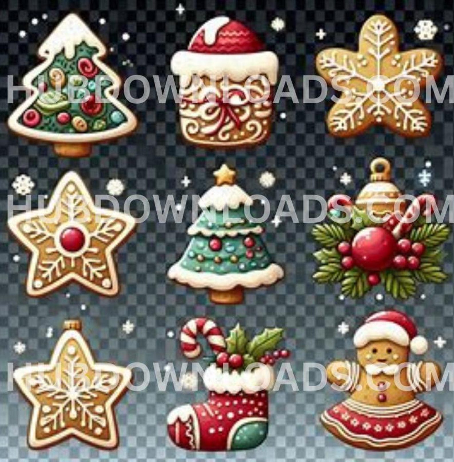 Instant Download Xmas Cookie Clipart Bundle - 30+ Festive Pngs for ...