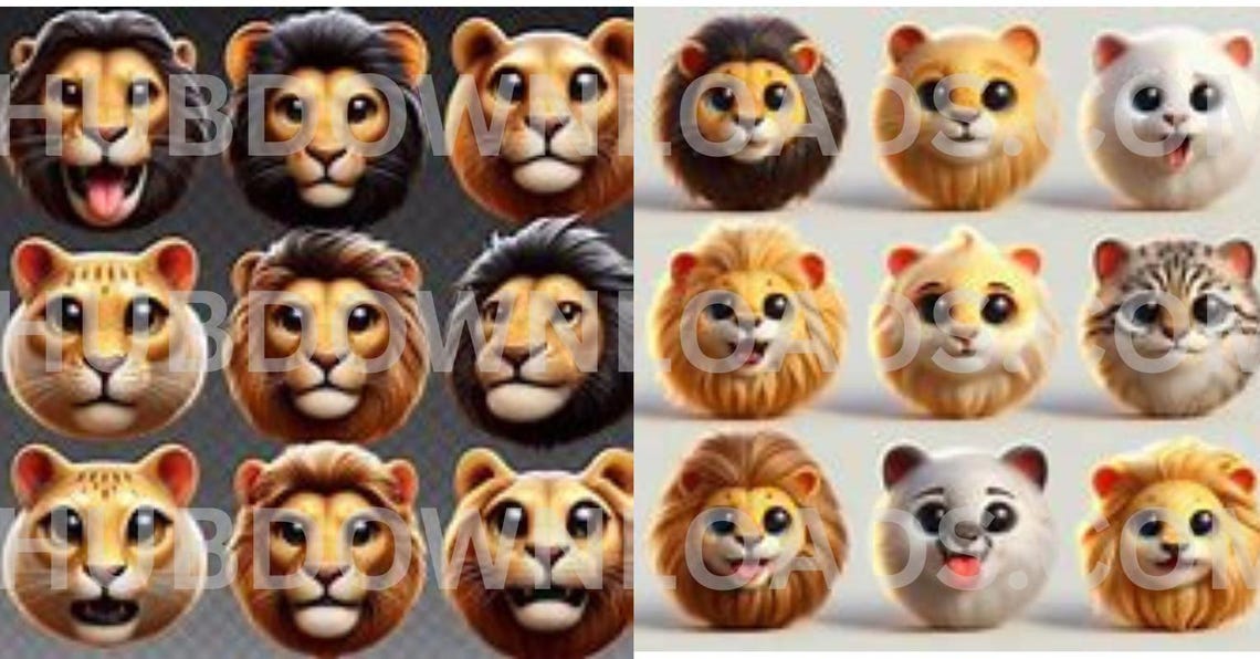 Lion Emoji PNG Clipart | Cute Lion Downloads | Savanna Animal Clipart ...