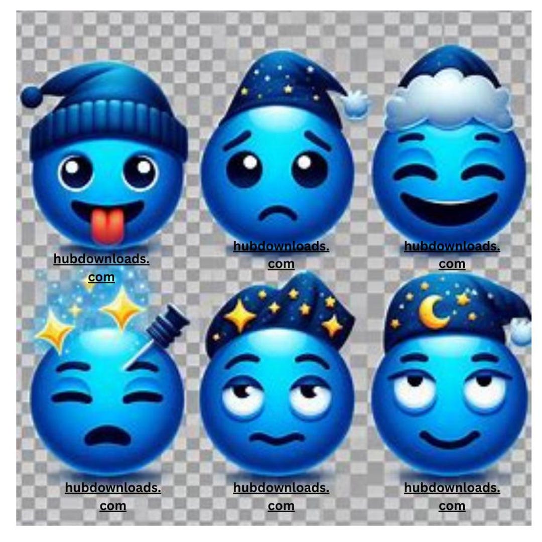 Blue Emojis Clipart | Blue Mood Emojis | Digital Download | Planner ...