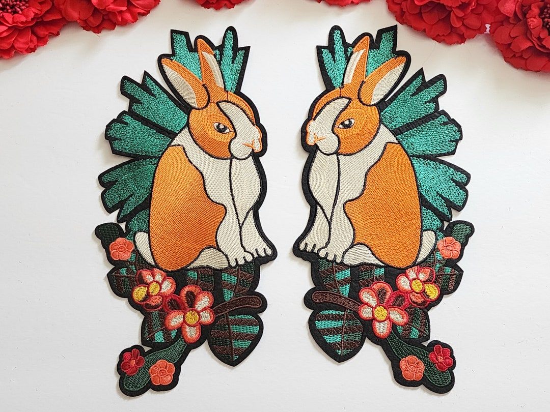 2pc/set, Rabbit Patches, Fashion Embroidered Animal Patches - Etsy
