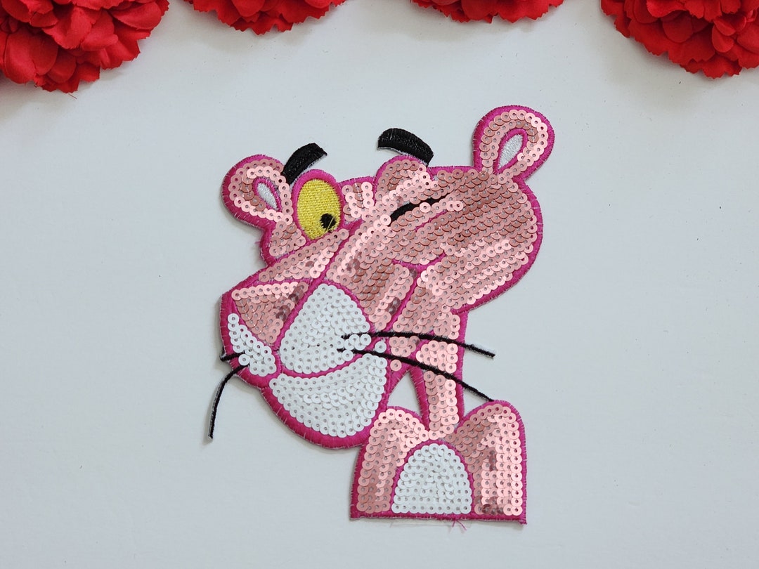 Sequin Fashion Patch, Iron on the Pink Panther Patch - Etsy