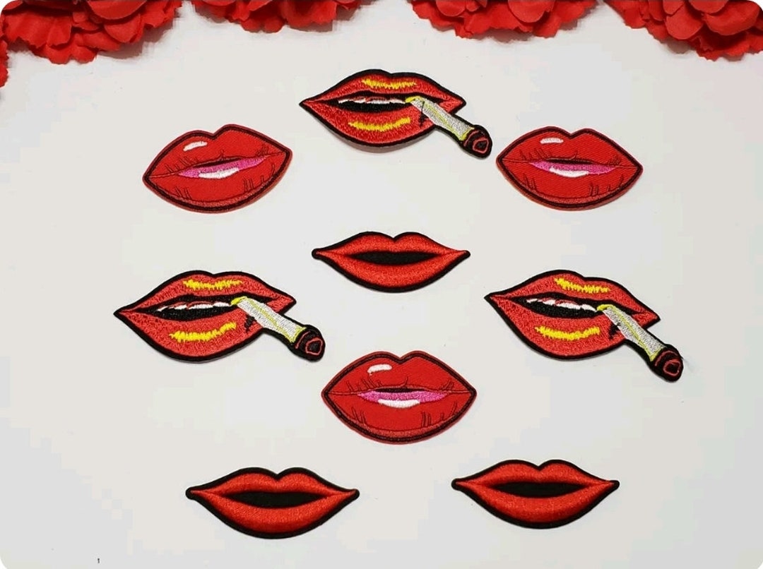 9pc/set, Lips Patch, Embroidered Lips Patch, Iron on Lips Patch - Etsy