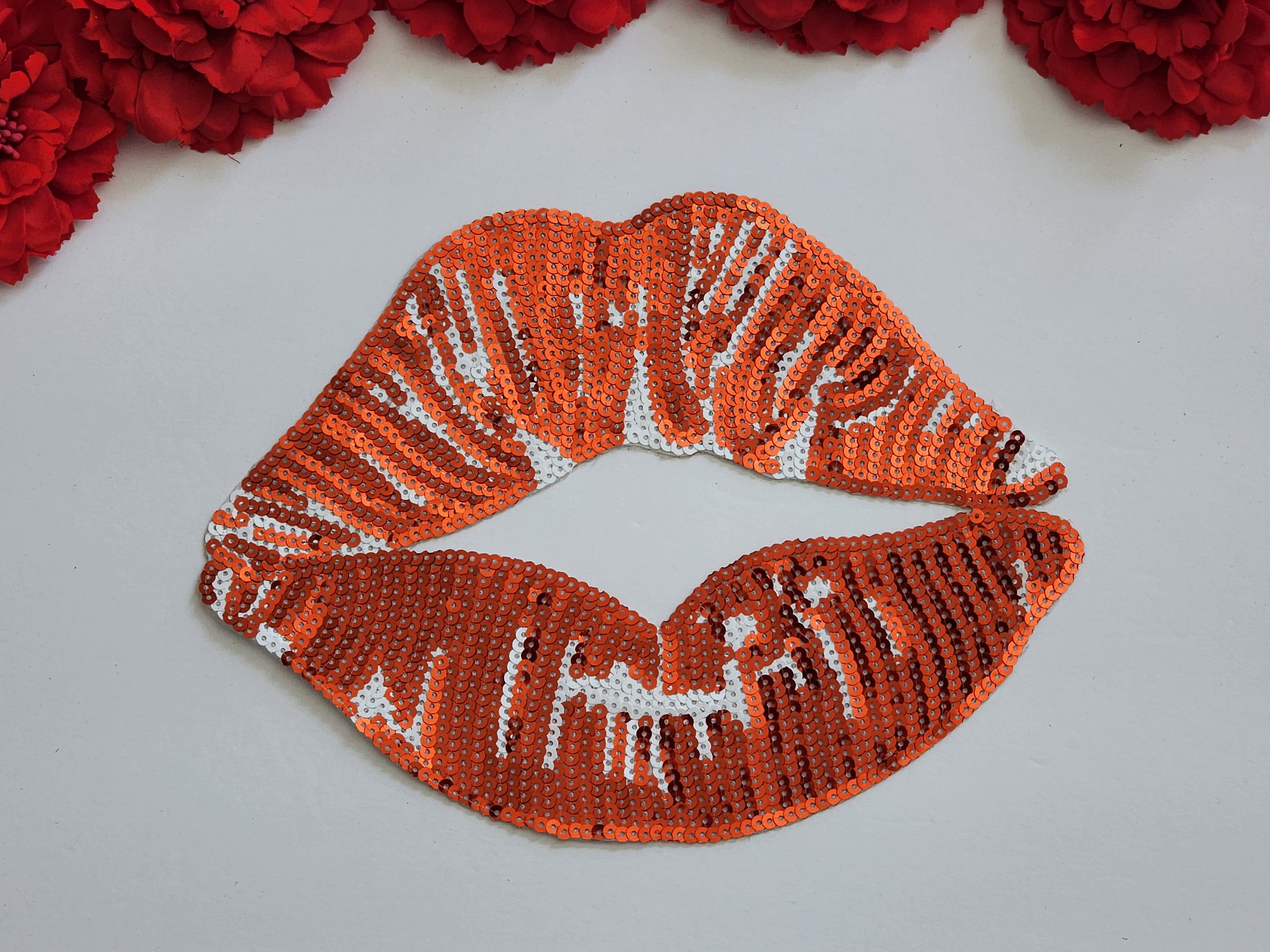 Lip Patch, Red Lips Patch, Sequin Patch, Iron on Tongue Patch - Etsy