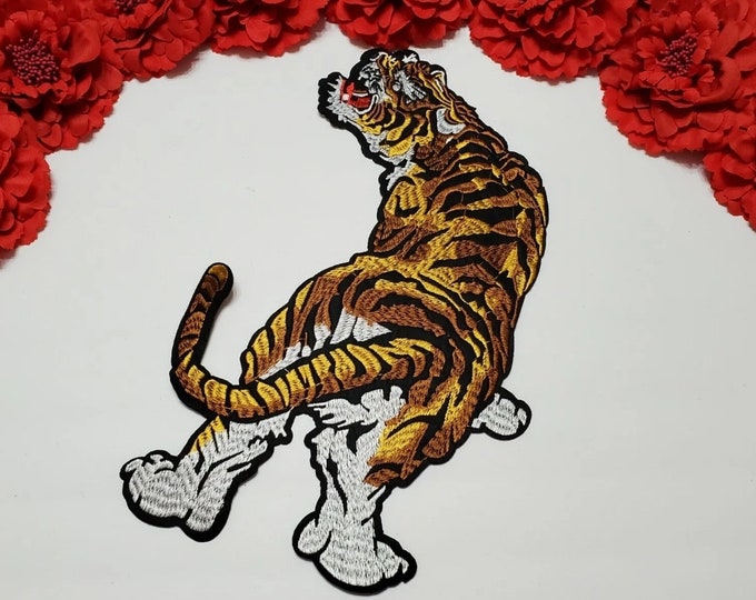 Large Tiger Patch, Fashion Tiger Patch, Iron on Embroidered Animal Patch - Etsy
