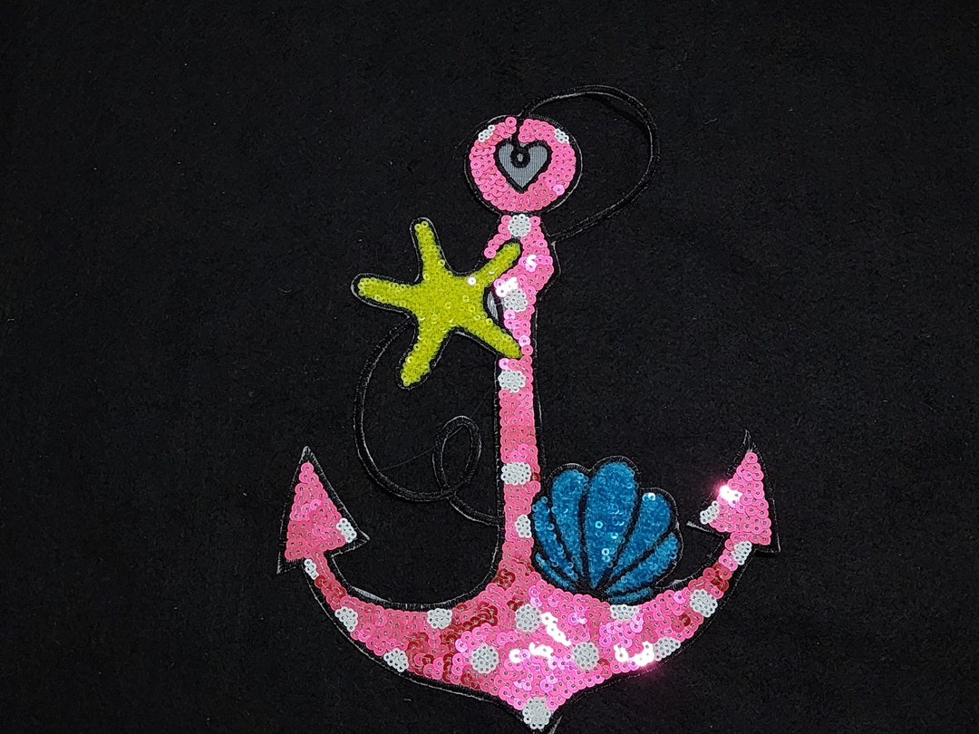 Iron on Anchor Patch, Sequin Patch - Etsy