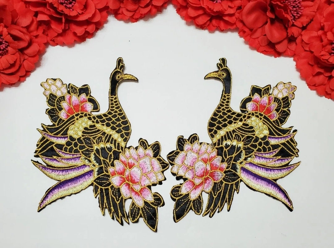 2pc/set, Fashion Swan Patches, Iron on Embroidered Bird Patches - Etsy