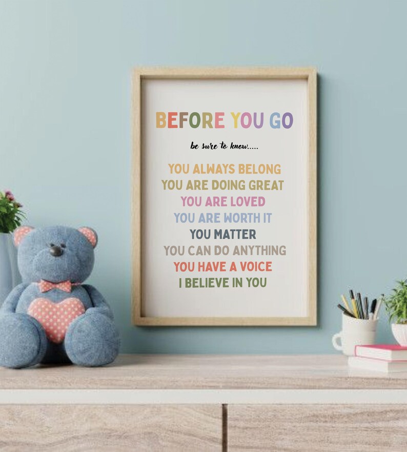 Before You Go Be Sure to Know Printable, Positive Poster, Inspirational ...