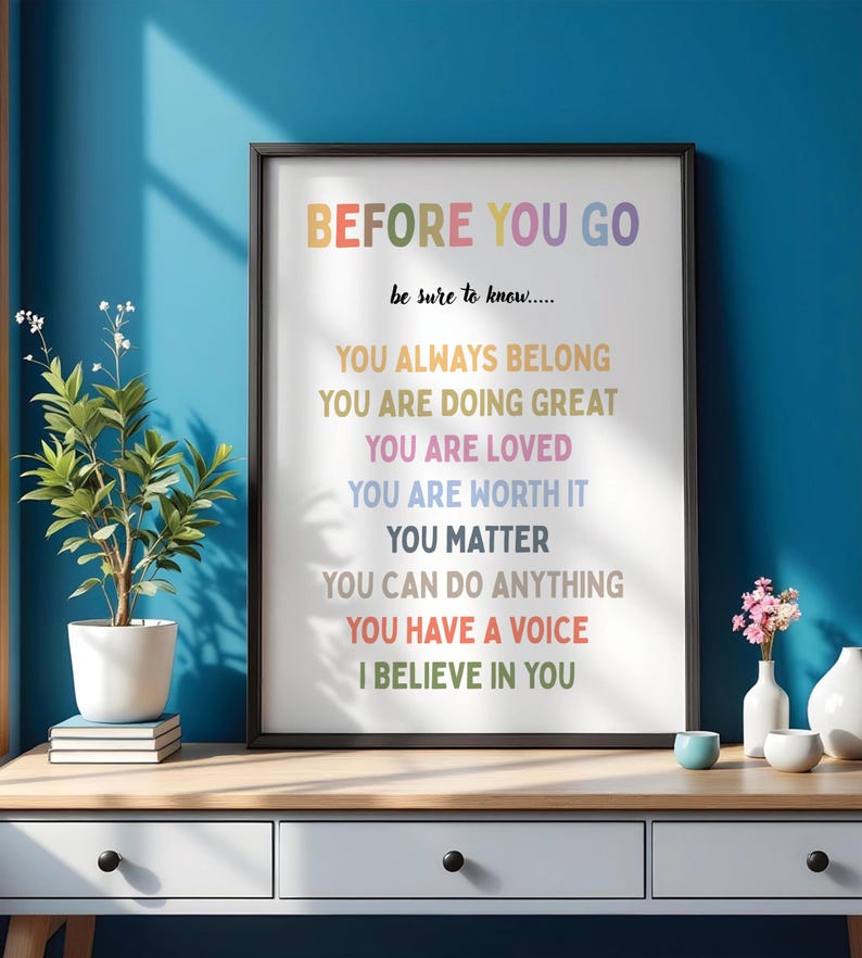 Before You Go Be Sure to Know Printable, Positive Poster, Inspirational ...