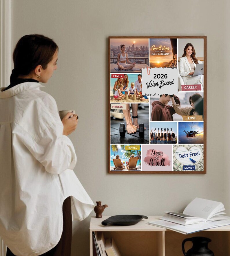 Vision Board Template Kit | Canva Editable Collage Poster (digital ...