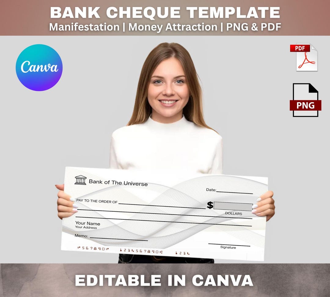 Editable Abundance Check Template, Money Manifestation, Canva (PDF) - Etsy