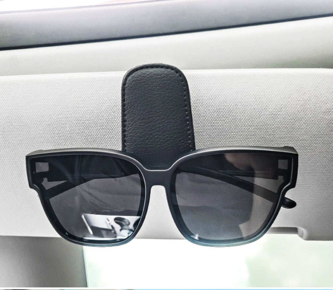 Leather Car Glass Holder, Custom Car Glasses Holder, Car Sunglass ...
