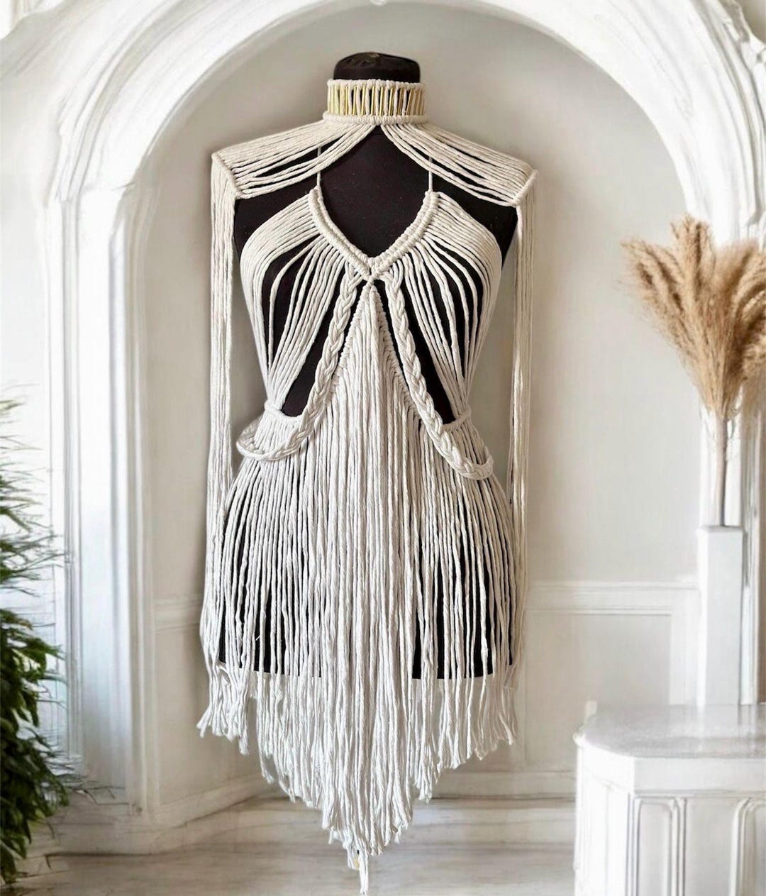 Beach Wedding Dress, Macrame Wedding Dress, Burning Man Dress,macrame ...