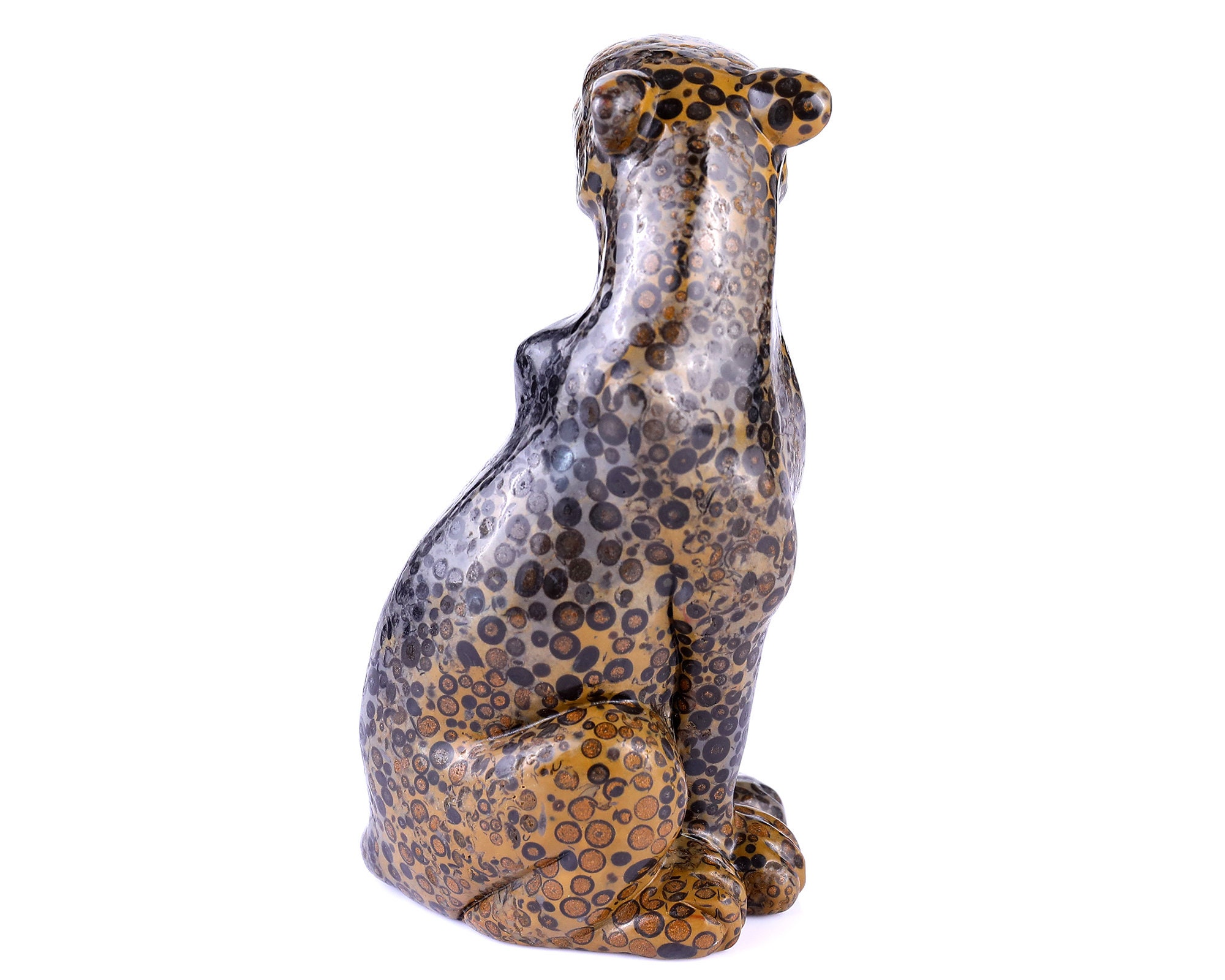 5.0 Natural Leopard Skin Jasper Hand Carved Crystal Leopard Sculpture ...