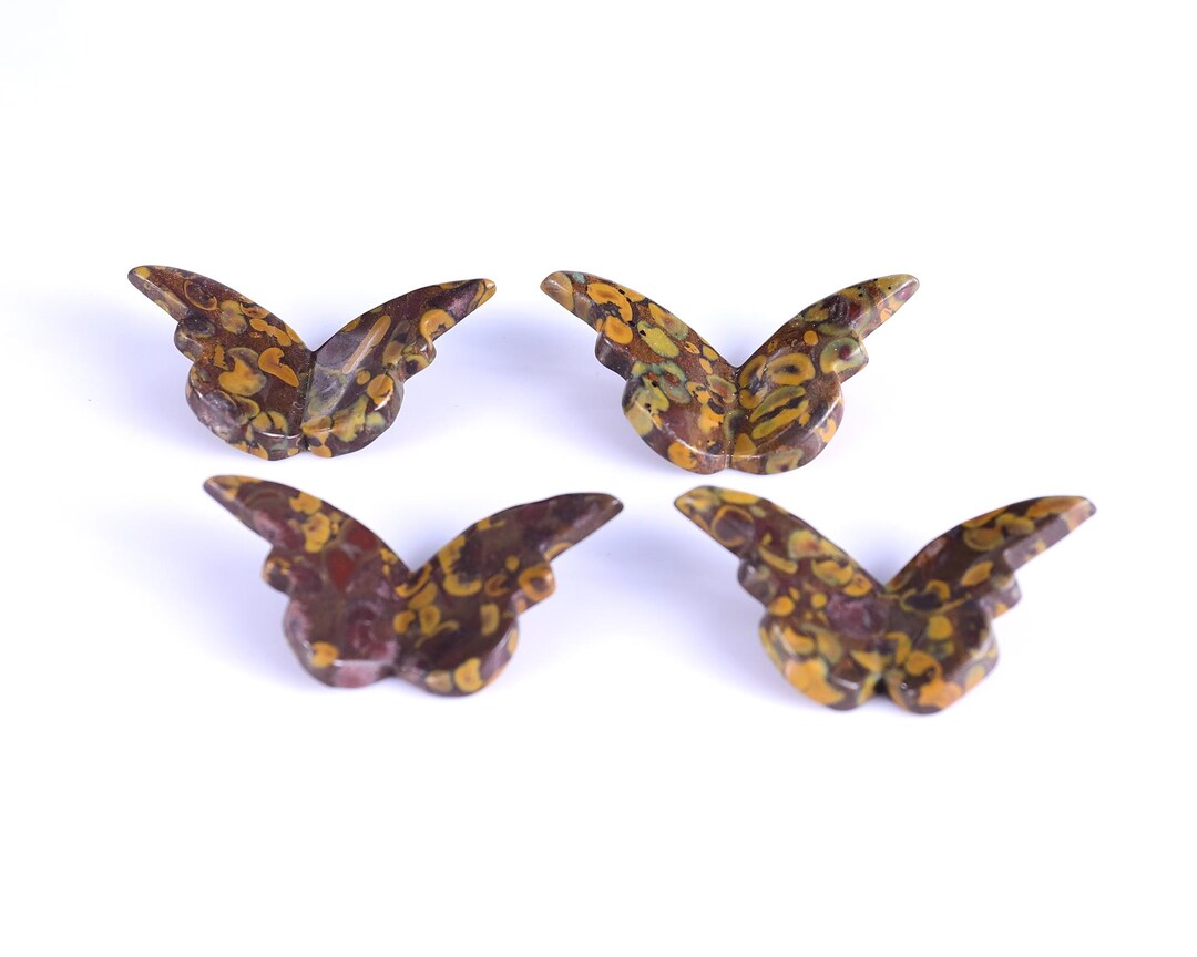 Natural Roe Stone Hand Carved Crystal Butterfly Set (4pcs) - Etsy