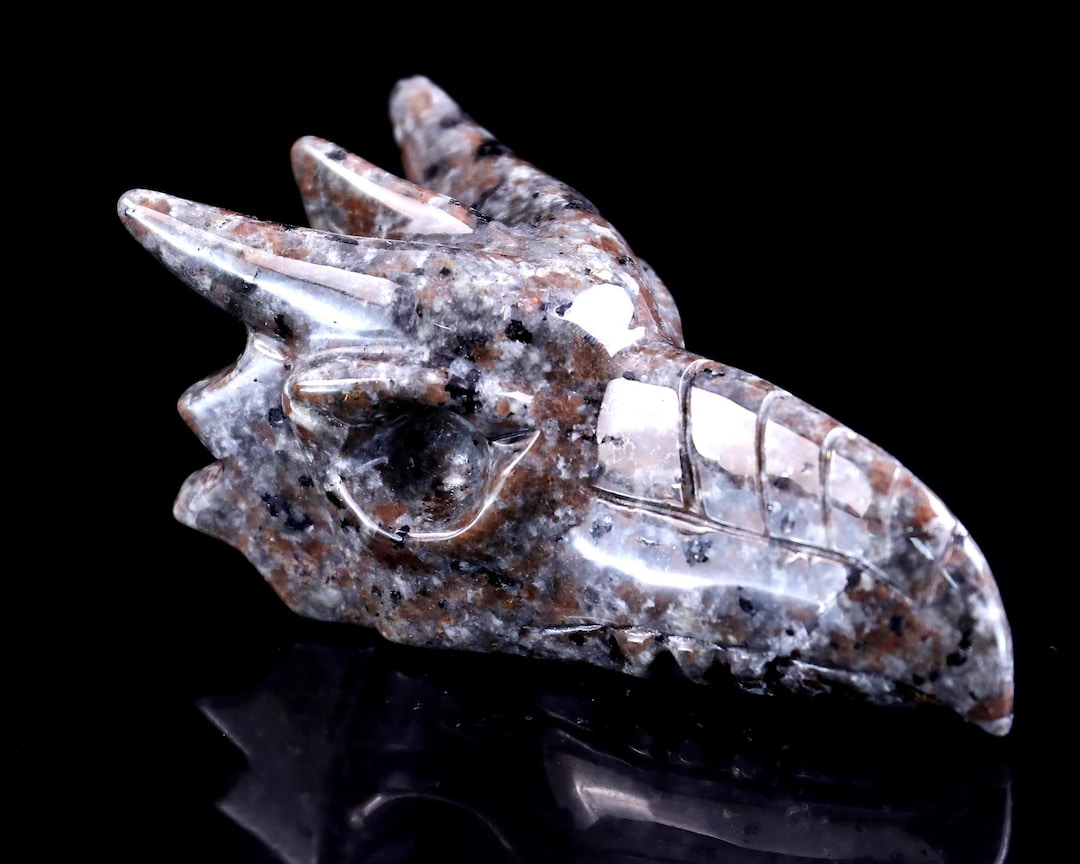 Yooperlite Crystal Phoenix Skull: Hand Carved Sculpture (3.9") - Etsy