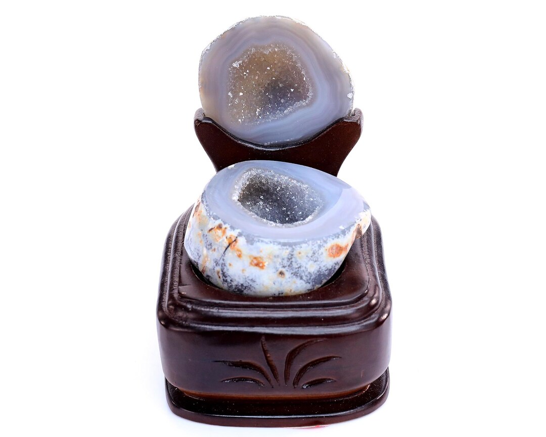 Natural Geode Agate Treasure Basin: Hand Carved Crystal Decor - Etsy