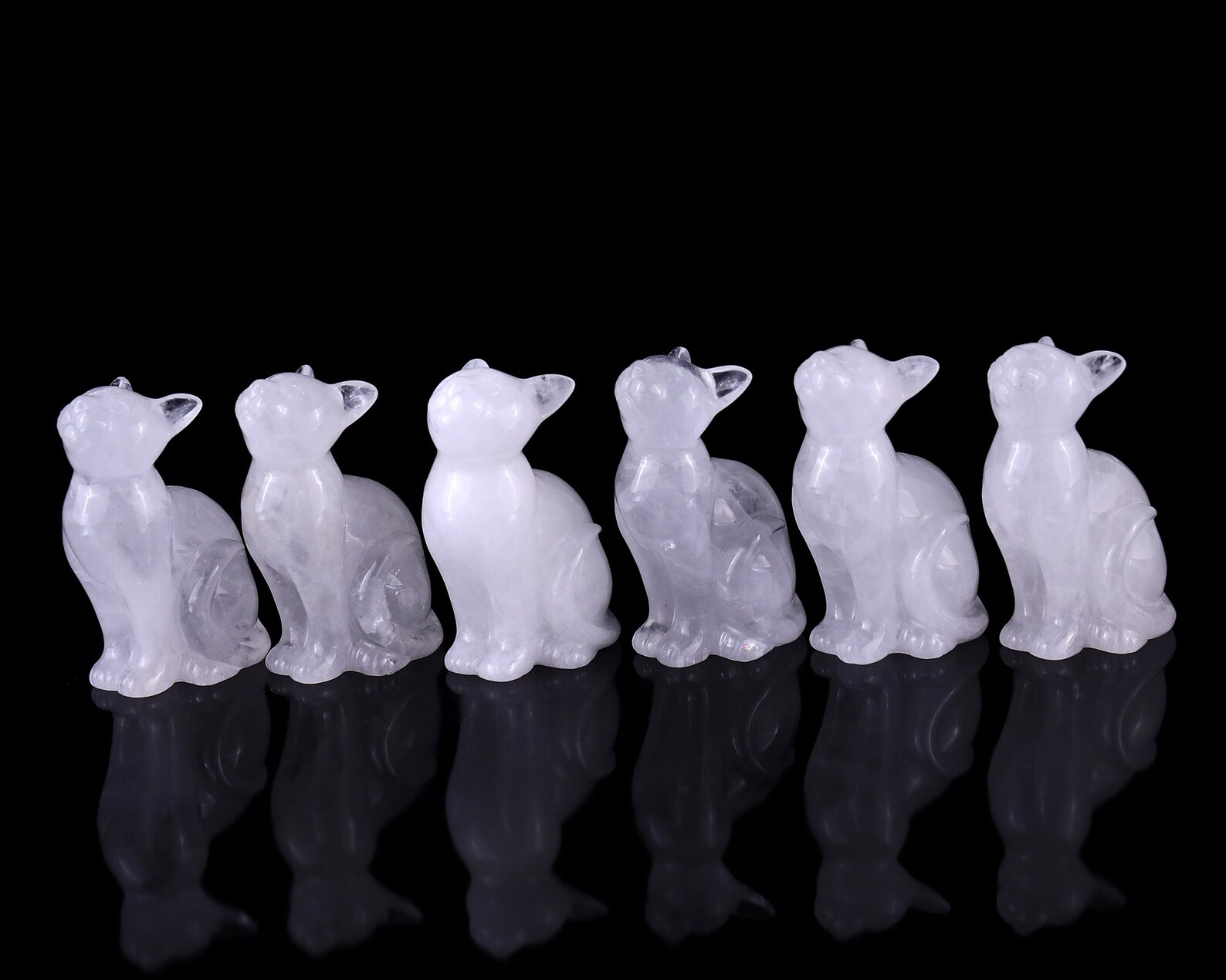 3.0 Natural Angolan Quartz Hand Carved Crystal Cat Sculpture, Unique ...