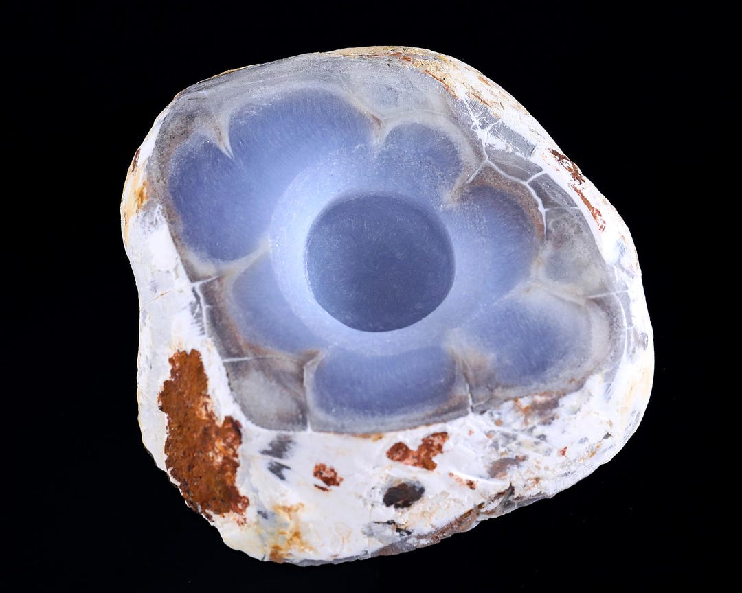 Blue Chalcedony Crystal Sphere Stand: Hand Carved Home Decor (4.7") - Etsy