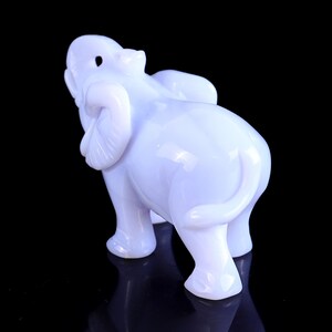 Blue Chalcedony Crystal Elephant Sculpture: Hand Carved Home Decor - Etsy