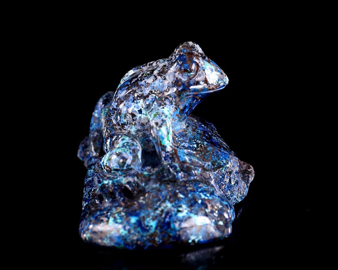 3.9” Natural Phoenix Jasper Hand Carved Crystal Frog Sculpture, Unique ...